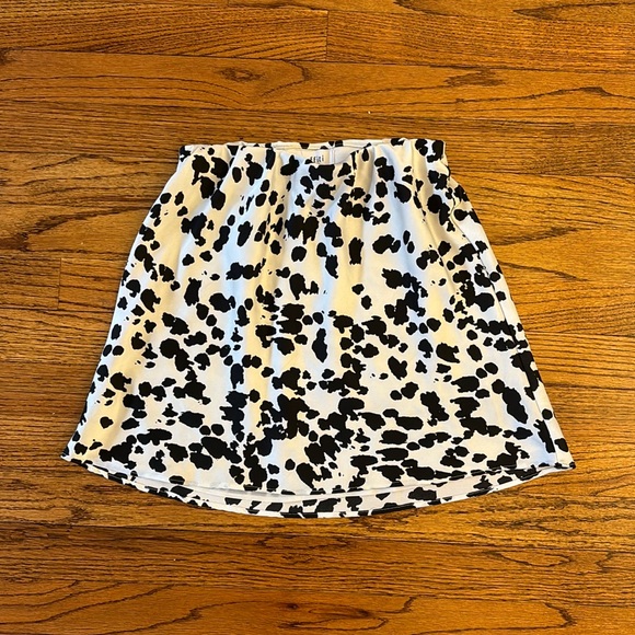 Skirts | Cow Print Satin Skirt | Poshmark
